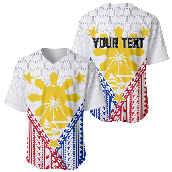Personalised Philippines Mix Guam Baseball Jersey Filipino Flag Style ...