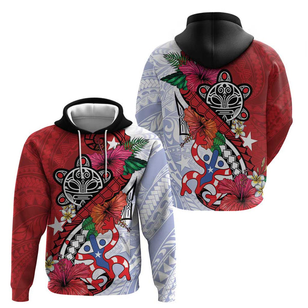 Puerto Rico Boricua Hoodie Taino - Polynesia Tribal Mix - Wonder Print Shop