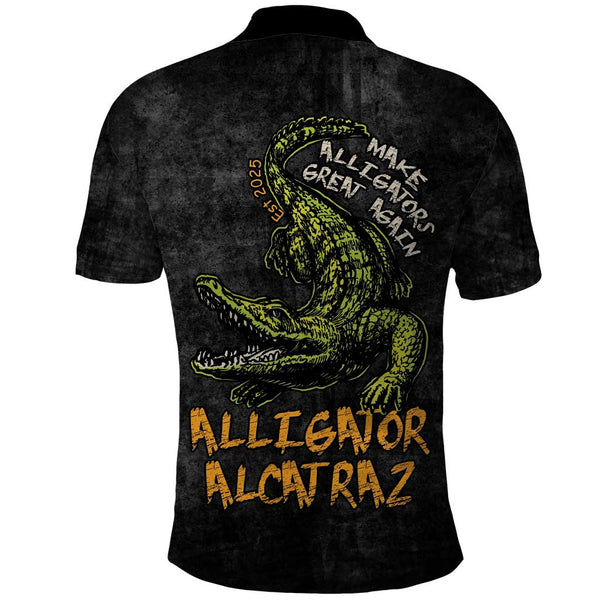Alligator Alcatraz Est 2025 Polo Shirt Vintage Retro - Wonder Print Shop