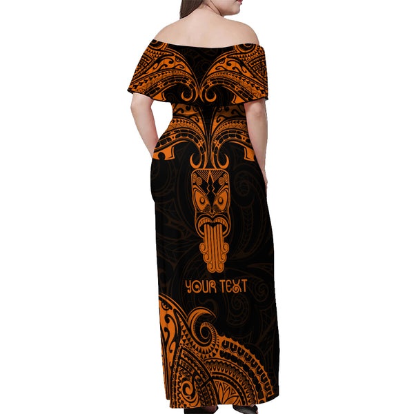 Personalised New Zealand Te Reo Maori Off Shoulder Maxi Dress Kia Kaha ...