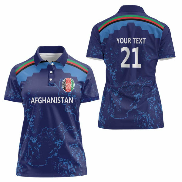 Afghan Atalans Cricket Custom Women Polo Shirt Afghanistan Map with ...