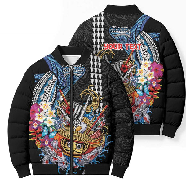 Personalized Japanese Koi Fish Ramen Bomber Puffer Jacket Aloha Shark ...