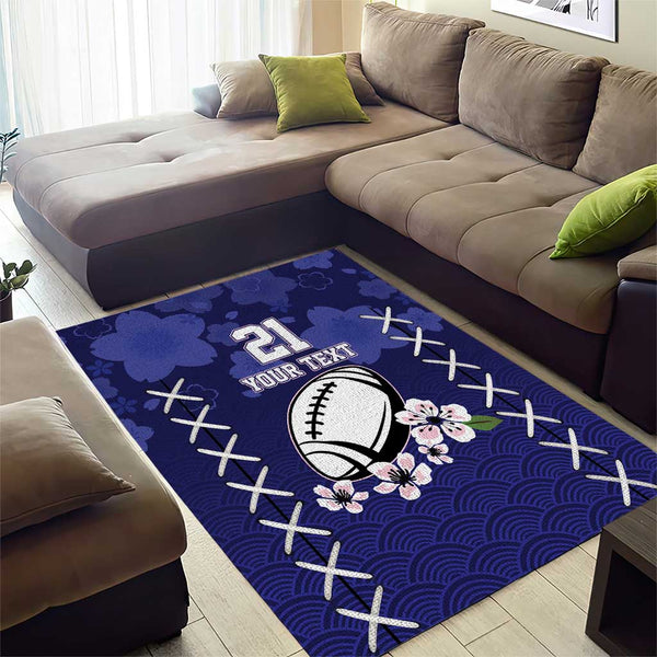 Custom Japan Rugby Pacific Area Rug Sakuras Rising Sun with Polynesian ...