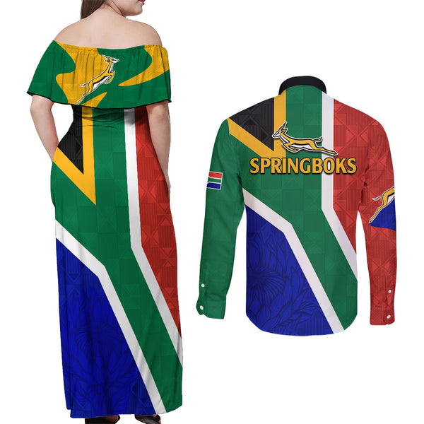 South Africa Springboks Couples Matching Off Shoulder Maxi Dress and ...