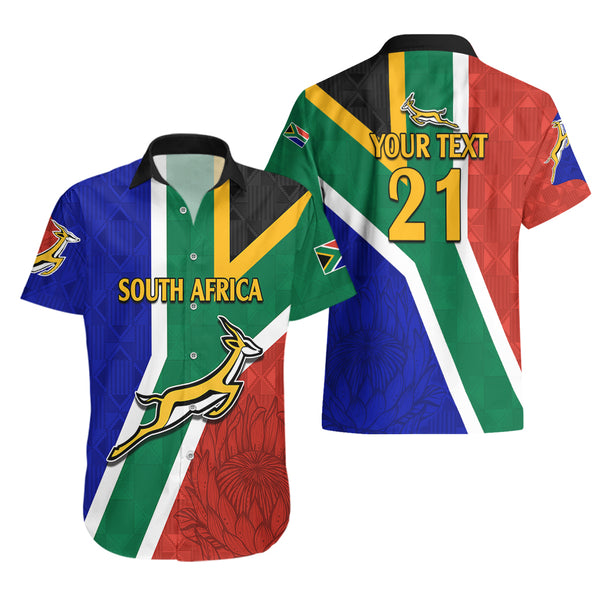 Custom South Africa Springboks Hawaiian Shirt with Kente Pattern and ...