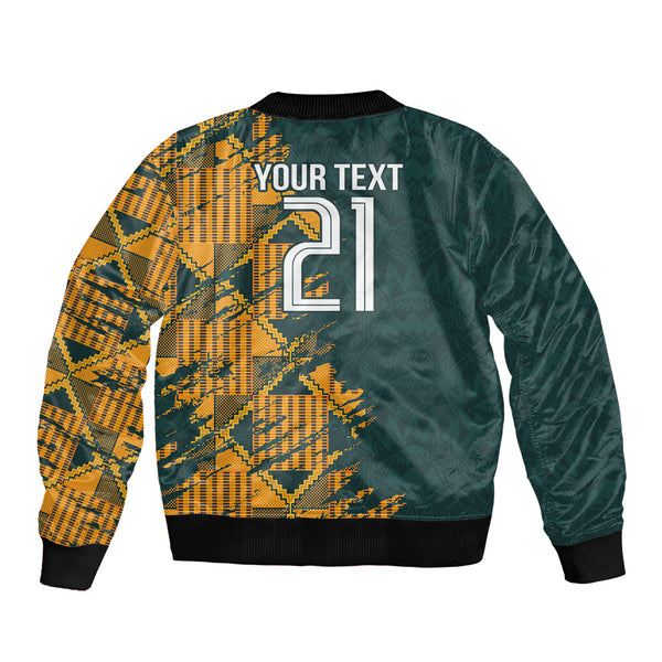 Custom South Africa Rugby Sleeve Zip Bomber Jacket The Springboks ...