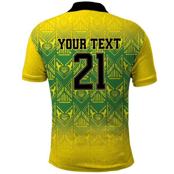 Custom Jamaica Reggae Boyz Polo Shirt With Traditional Pattern - Wonder ...