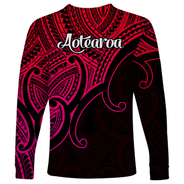 Aotearoa Polynesian Long Sleeve Shirt with Maori Koru Pink - Wonder ...
