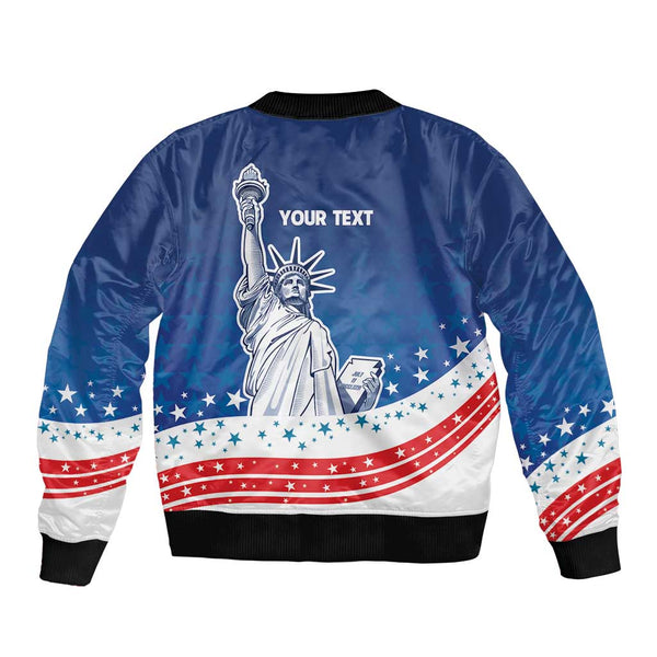 History Began 4th of July Personalized Bomber Jacket Statue of Liberty ...