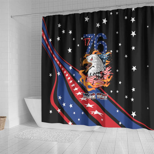 Personalized America History Began 4th of July Shower Curtain Fire Bald ...