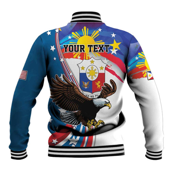 Personalized Filipino-American Baseball Jacket The Eight-Rayed Sun with ...