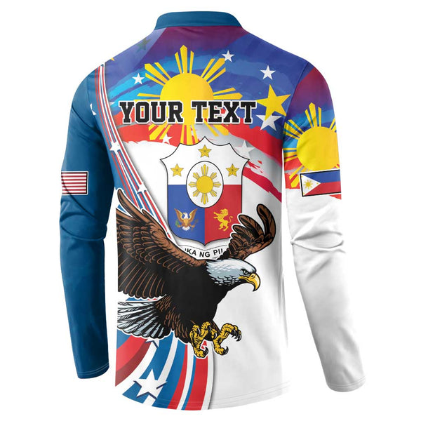 Personalized Filipino-American Button Sweatshirt The Eight-Rayed Sun ...