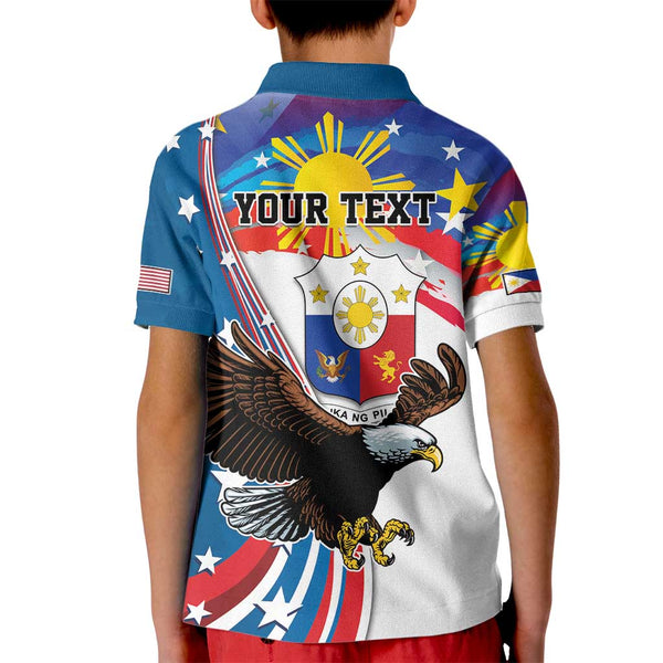 Personalized Filipino-American Kid Polo Shirt The Eight-Rayed Sun with ...