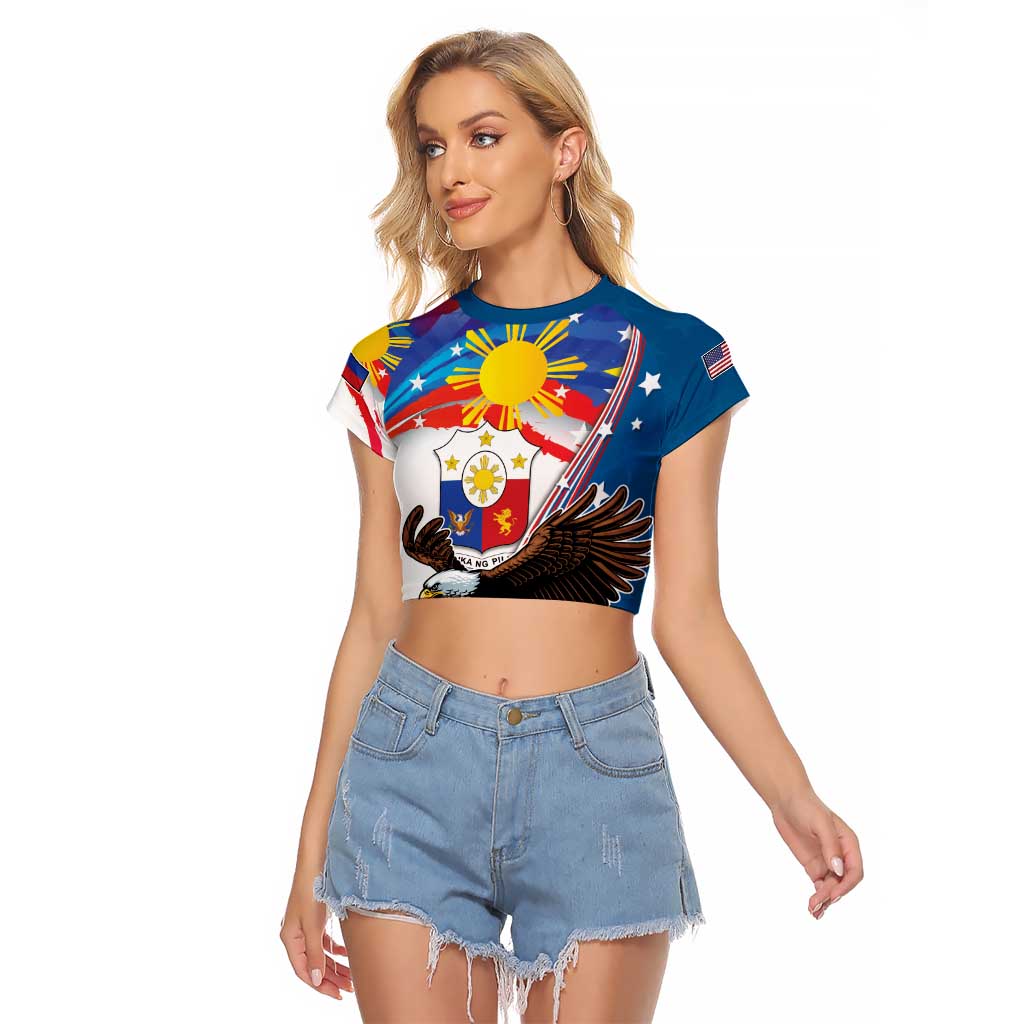 Personalized Filipino-American Raglan Cropped T Shirt The Eight-Rayed ...