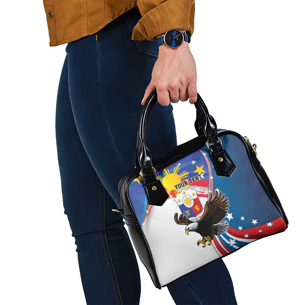 Personalized Filipino-American Shoulder Handbag The Eight-Rayed Sun wi ...