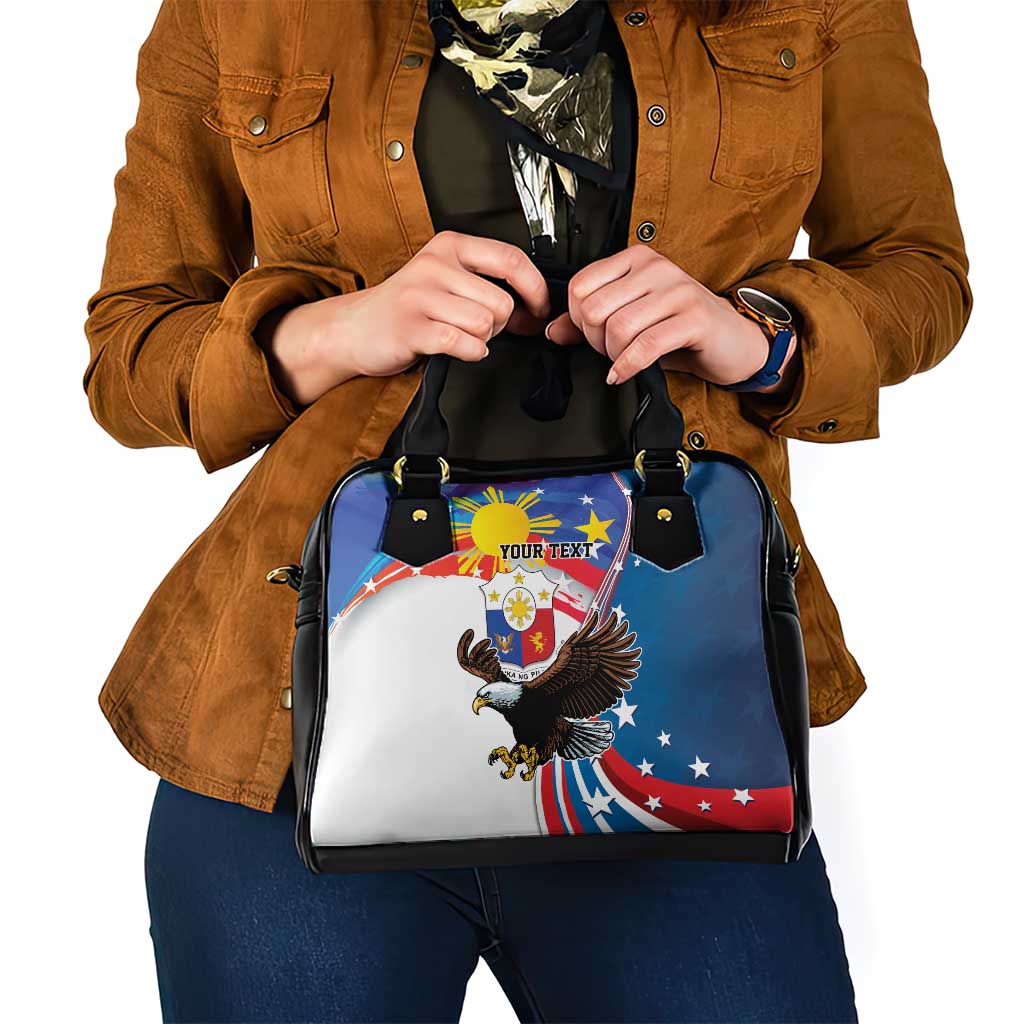 Personalized Filipino-American Shoulder Handbag The Eight-Rayed Sun wi ...