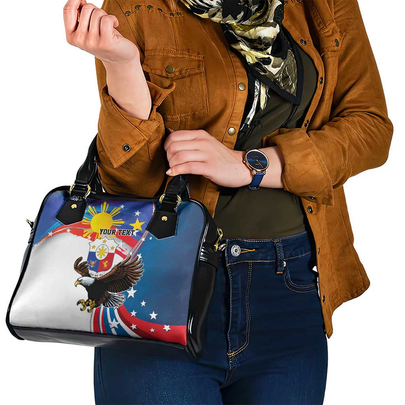 Personalized Filipino-American Shoulder Handbag The Eight-Rayed Sun wi ...
