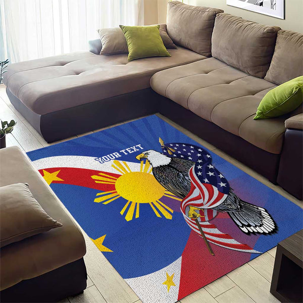 Personalized Filipino-American Area Rug Philippines Coat Of Arms with ...