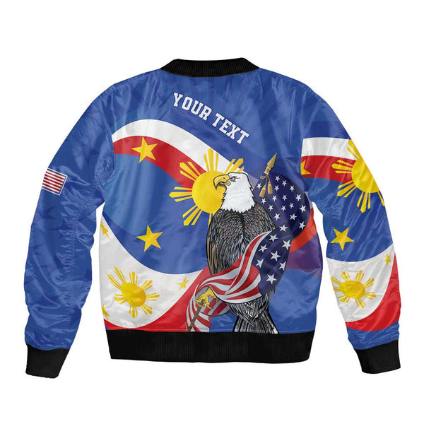 Personalized Filipino-American Sleeve Zip Bomber Jacket Philippines ...
