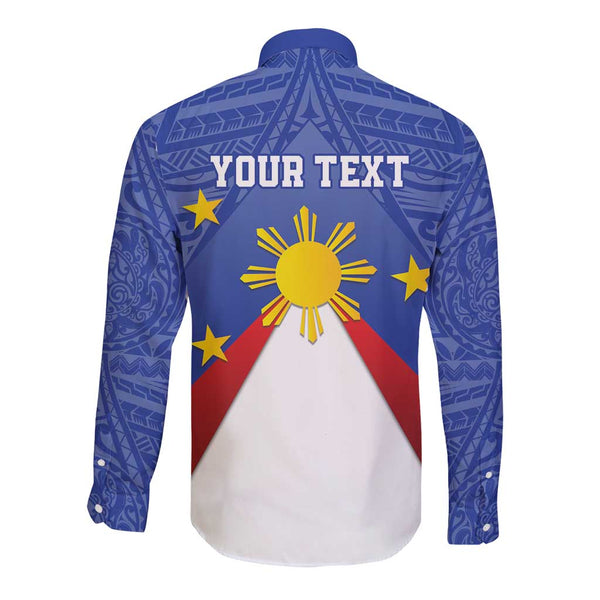 Personalized Pilipinas Eight-Rayed Sun Long Sleeve Button Shirt ...