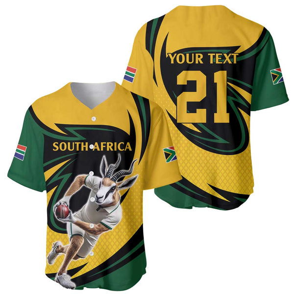 South African Springbok Cricket Custom Baseball Jersey Unique Pattern ...