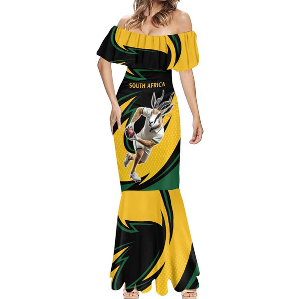 South African Springbok Cricket Custom Mermaid Dress Unique Pattern ...