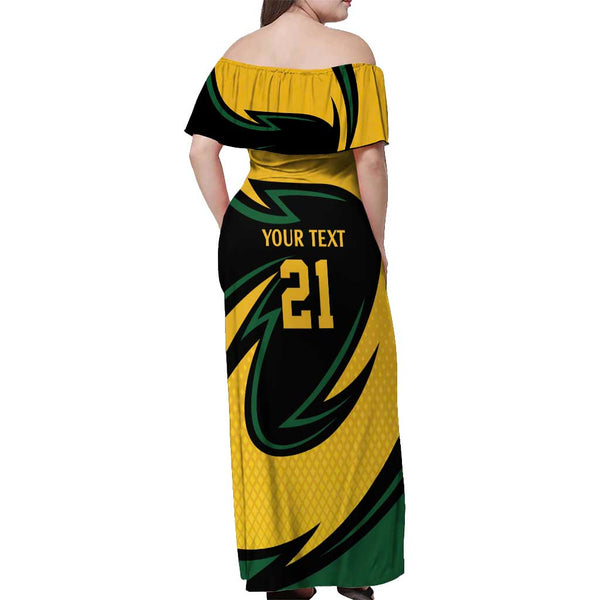 South African Springbok Cricket Custom Off Shoulder Maxi Dress Unique ...