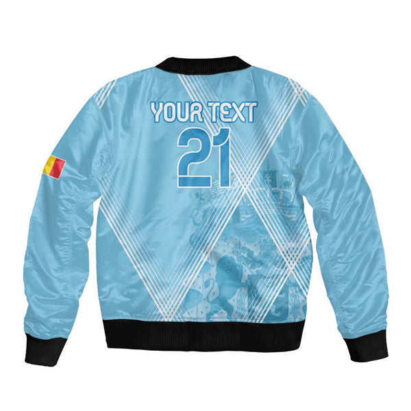 Custom Belgium 1895 Football Sleeve Zip Bomber Jacket De Rode Duivels ...