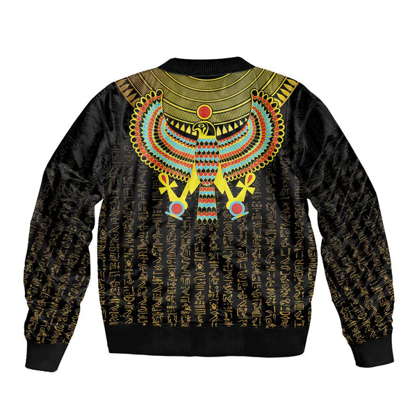 Ancient Egyptian Sleeve Zip Bomber Jacket Symbol of Horus The Falcon ...