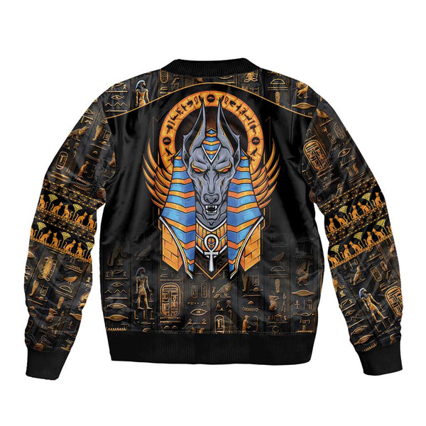 Egyptian Anubis Sleeve Zip Bomber Jacket Ancient Egypt Culture - Wonder ...