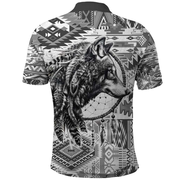Indigenous Peoples Day Polo Shirt Native American Wolf with ...
