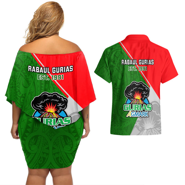 Papua New Guinea Rugby Couples Matching Off Shoulder Short Dress and ...