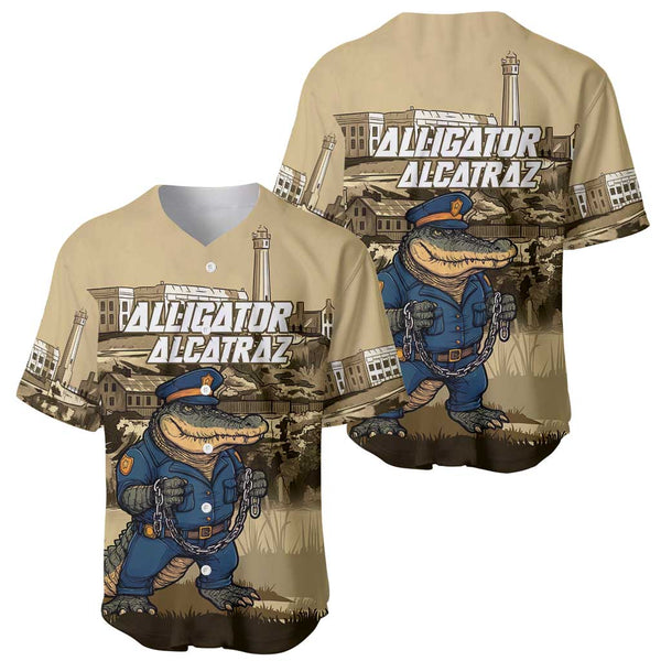 Alligator Alcatraz Baseball Jersey Police Gator Rock Penitentiary ...