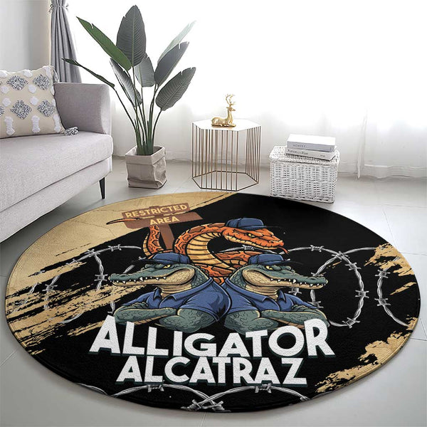 Alligator Alcatraz Round Carpet Gator and Python Restricted Area ...