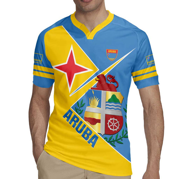 Custom Aruba Football Rugby Jersey 2025 Coat Of Arms Style - Wonder ...