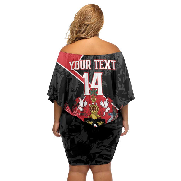 Custom Trinidad and Tobago Football Off Shoulder Short Dress 2025 Go ...
