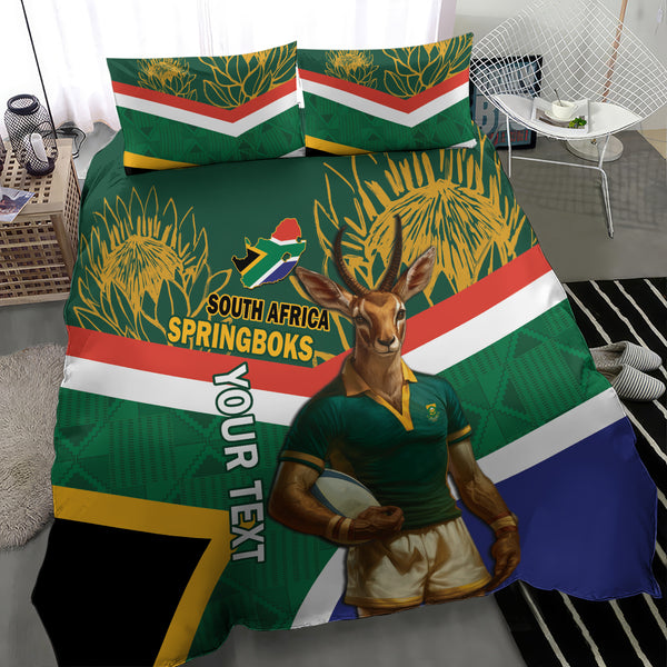 Custom South Africa Rugby Bedding Set 2024 Go Springboks Mascot Africa ...