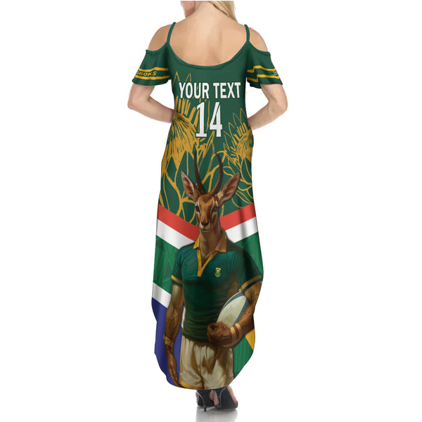 Custom South Africa Rugby Summer Maxi Dress 2024 Go Springboks Mascot ...