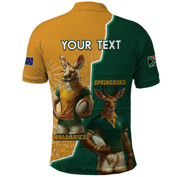Personalised South Africa And Australia Rugby Polo Shirt 2024 ...
