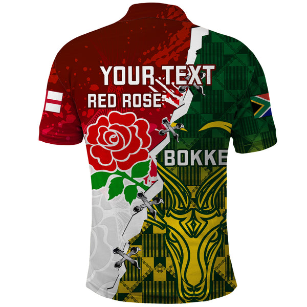 Personalised South Africa And England Rugby Polo Shirt 2023 Springboks ...