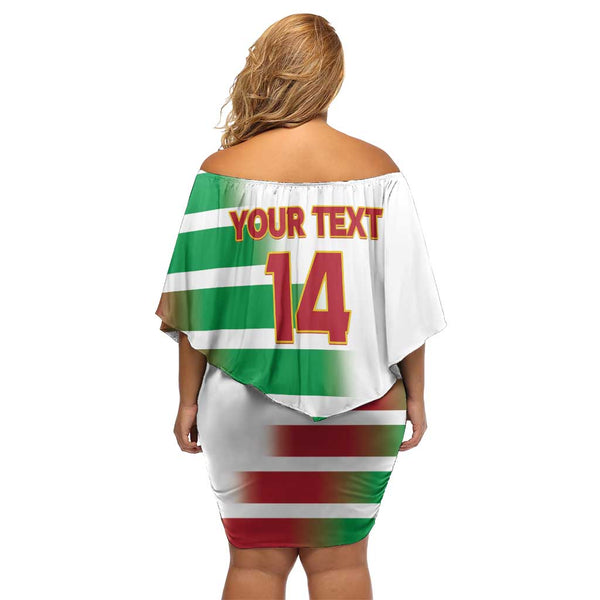 Custom Suriname Football Off Shoulder Short Dress 2025 Go Natio White ...