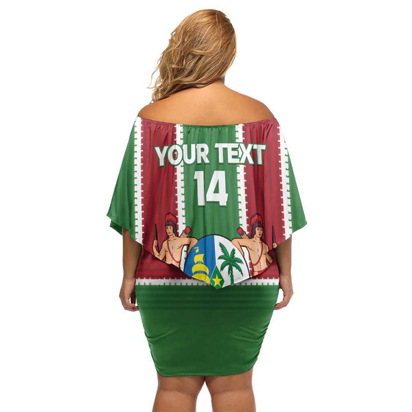 Custom Suriname Football Off Shoulder Short Dress 2025 Go Natio Flag ...