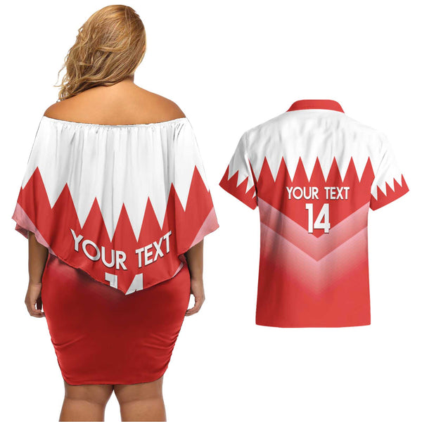 Custom Bahrain Football Couples Matching Off Shoulder Short Dress and ...