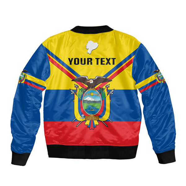 Personalised Ecuador Bomber Jacket Ecuadorian Coat Of Arms Yellow ...