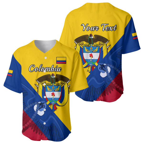 Personalised Colombia Baseball Jersey Colombian Coat Of Arms With ...