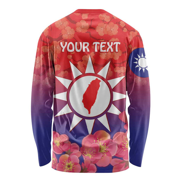 Personalised Taiwan Long Sleeve Shirt Taiwanese Map Mix Prunus Mume ...