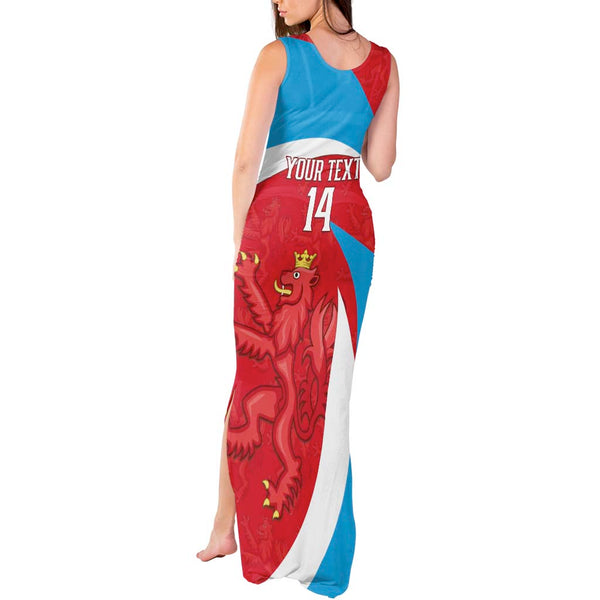 Custom Luxembourg Football Tank Maxi Dress Allez Les Lions Rouges ...