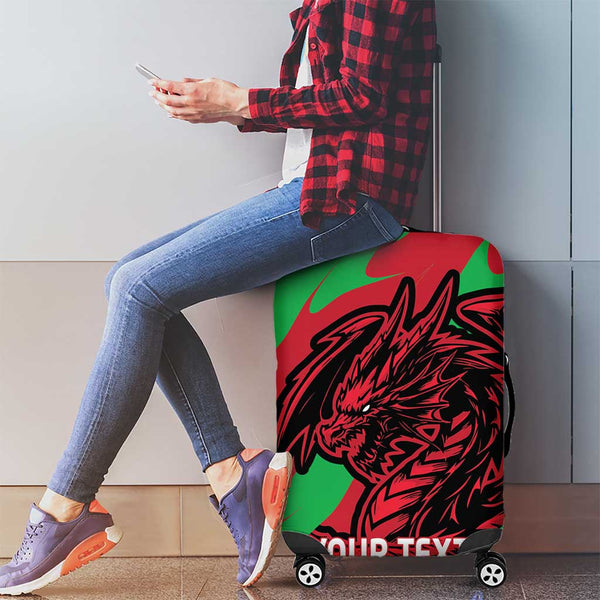 Custom Wales Football Luggage Cover 2025 Welsh Y Dreigiau - Wonder ...