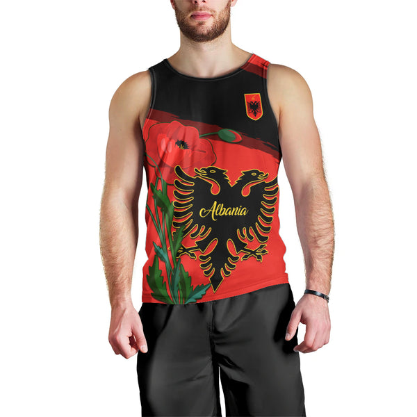 Personalised Albania Flag Day Men Tank Top Albanian Coat Of Arms With ...