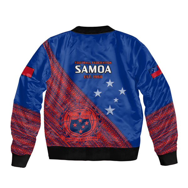 Samoa Football Bomber Jacket Samoan Coat Of Arm Polynesian Sporty Style ...